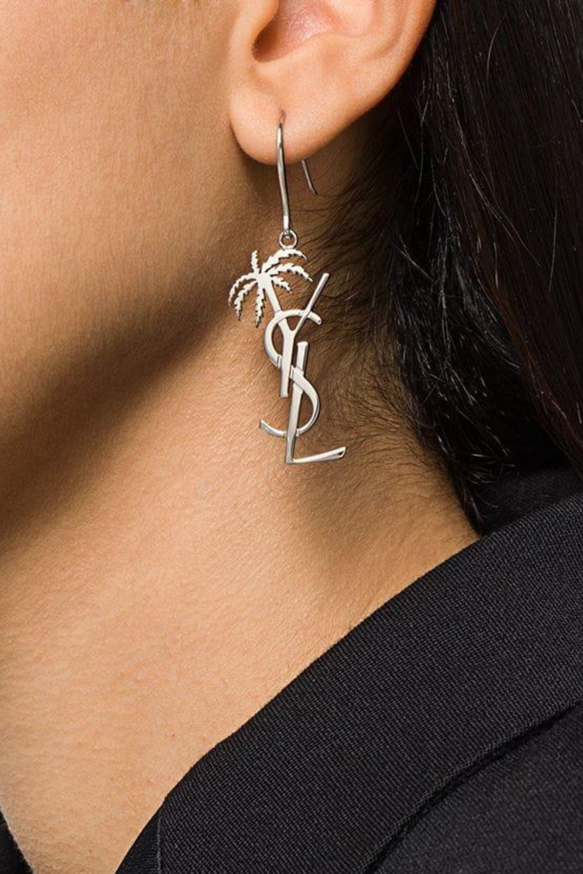 Ysl earrings silver store