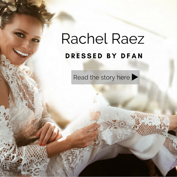 Rachel Raez wearing our Thurley Pearly Gates Onesie – Dress for a Night
